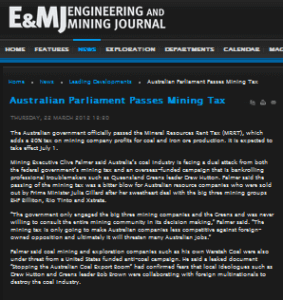 Australian Mineral Rent Resource Tax