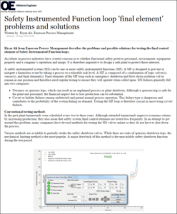 Testing Valves in Safety Instrumented Functions