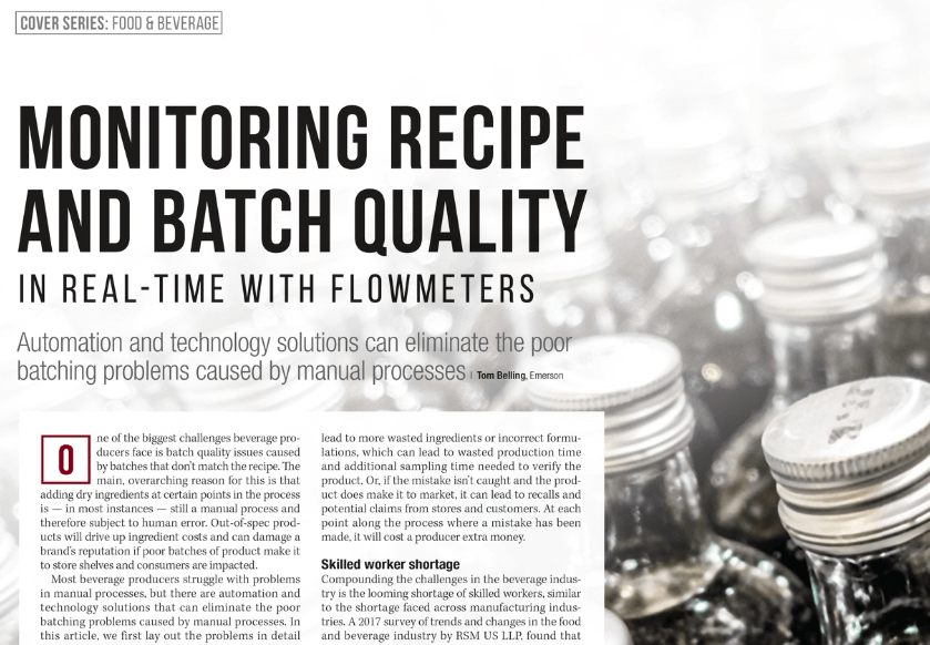 Improved Quality with Mass Flow and Density Measurements