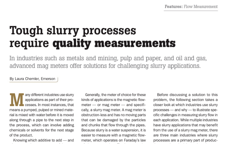 Accurately Measuring Flow in Slurry Applications
