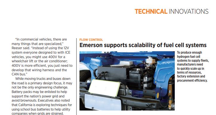Emerson Supports Scalability of Fuel Cell Systems